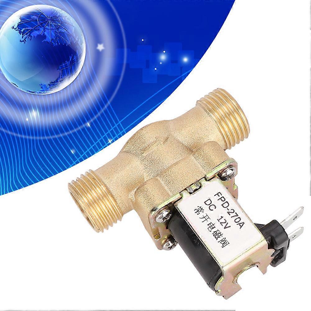 G1/2" Normally Open Brass Solenoid Electromagnetic Valve Water Inlet ...