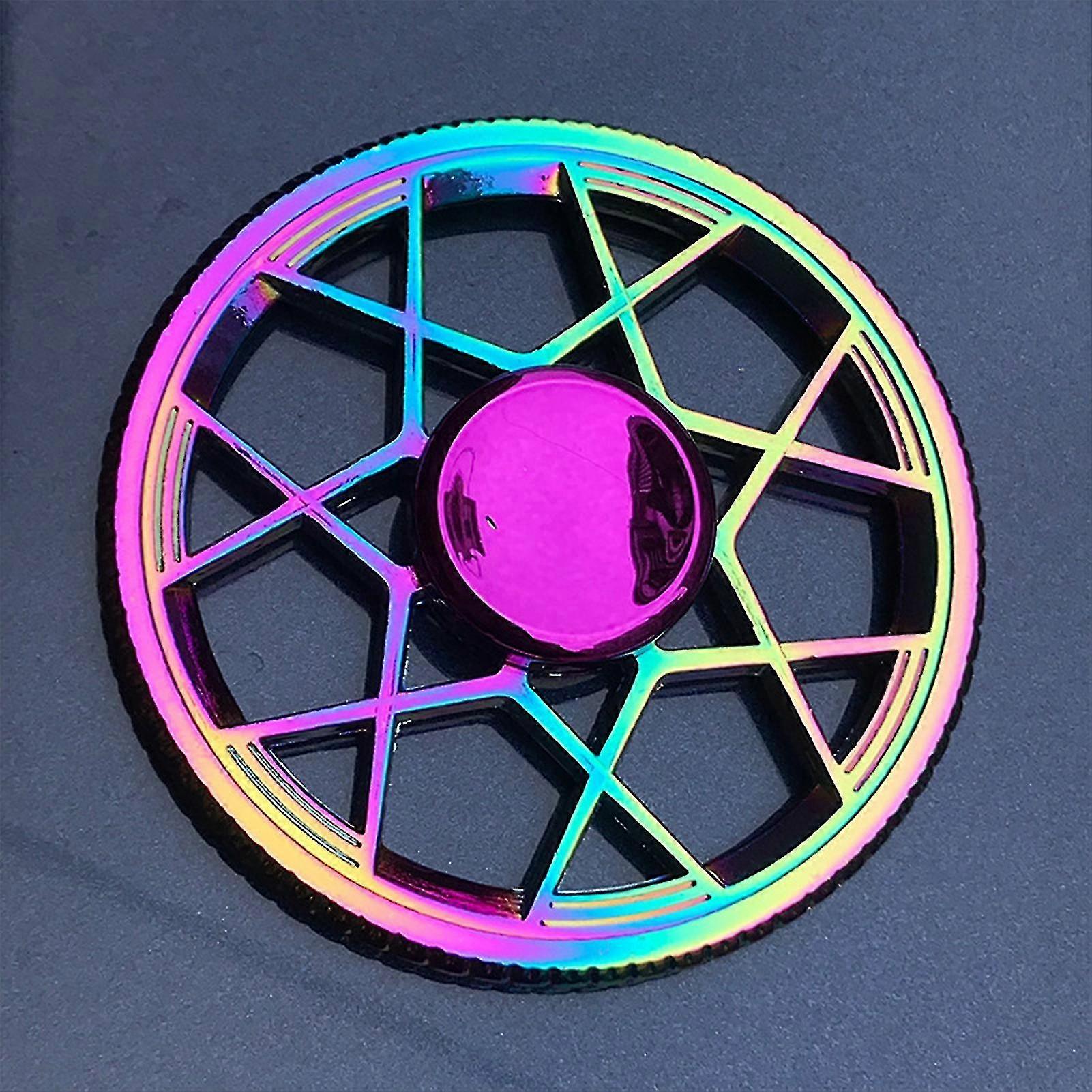 Hand Spinner Decorative Anti-anxiety Multi-color Metal Rainbow Fidget ...