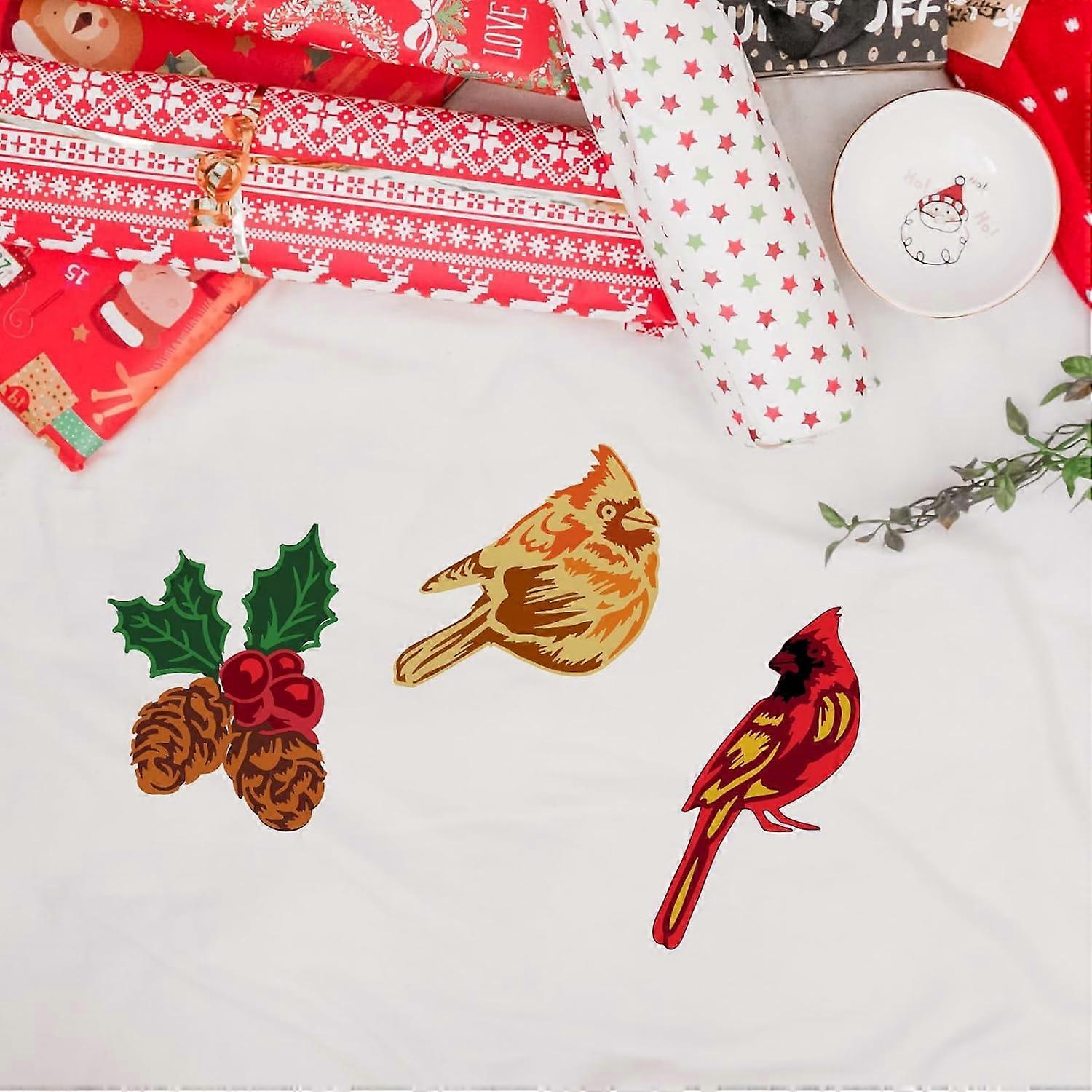 1Pc Layered Cardinal and Holly Stencil for Painting Large Cardinal ...