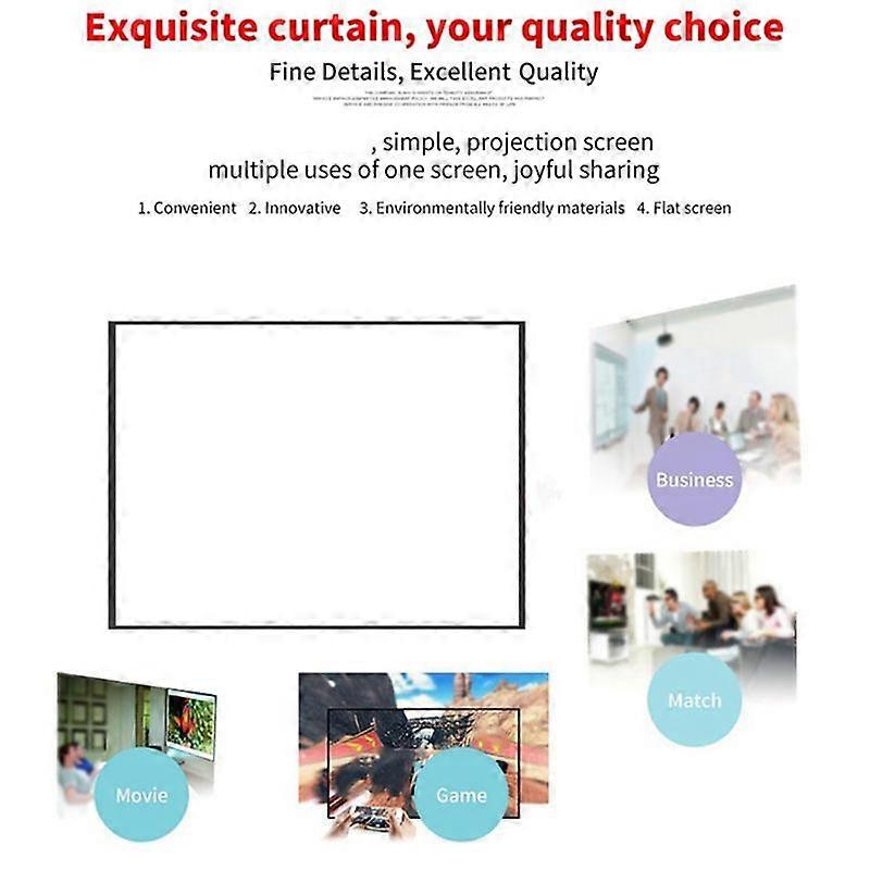 Projector Screen for Home Theater White Foldable Anti- (72Inch) | Fruugo UK