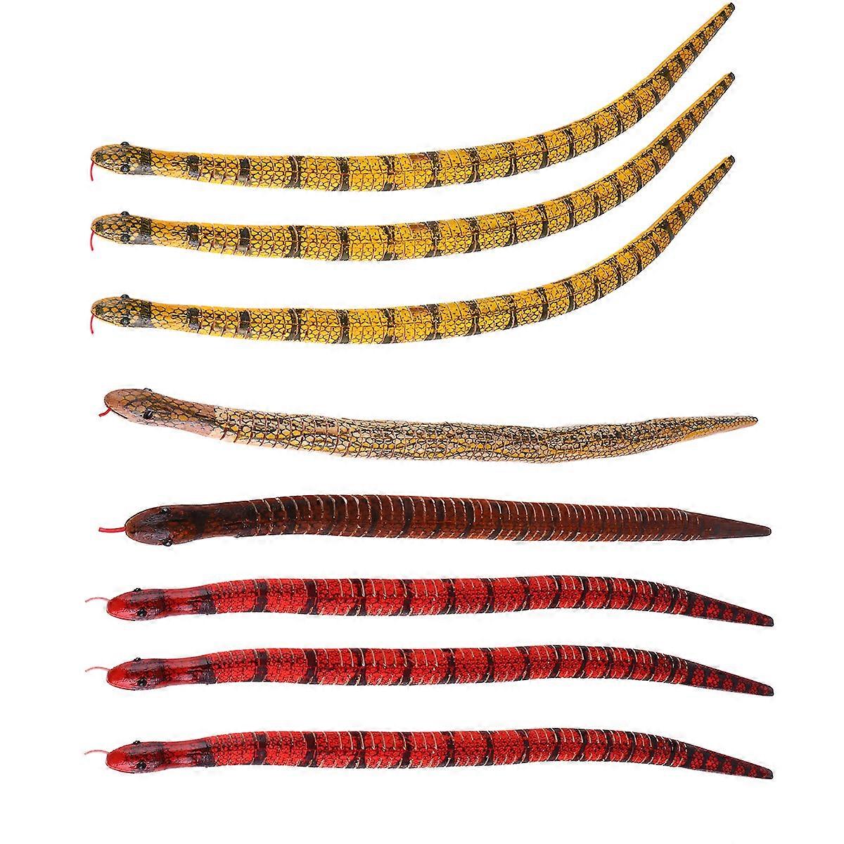 8 Pcs Bendable Toys Wooden Snakes Lifelike Wood Snake Wood Snake Toy ...