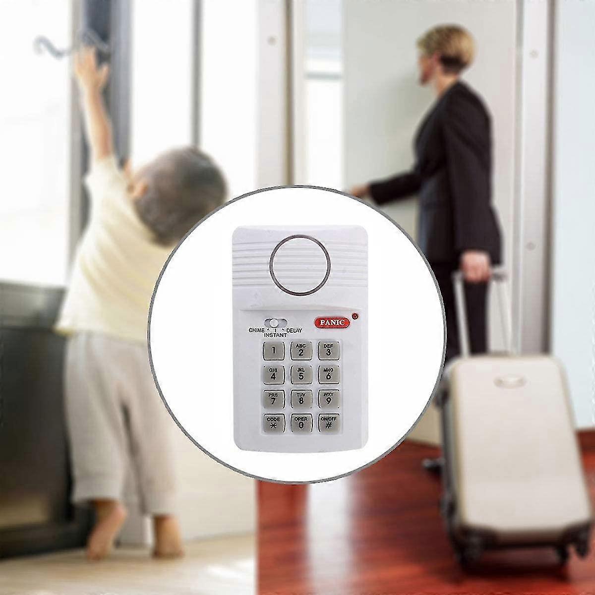 Loud Wireless Door Alarm Security Pin Panic Keypad Office Garage Shed ...