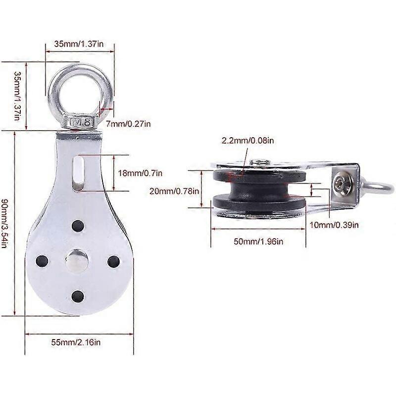 Lifting Pulley, Silent Pulley Stainless Steel Rotating Lifting Ring ...