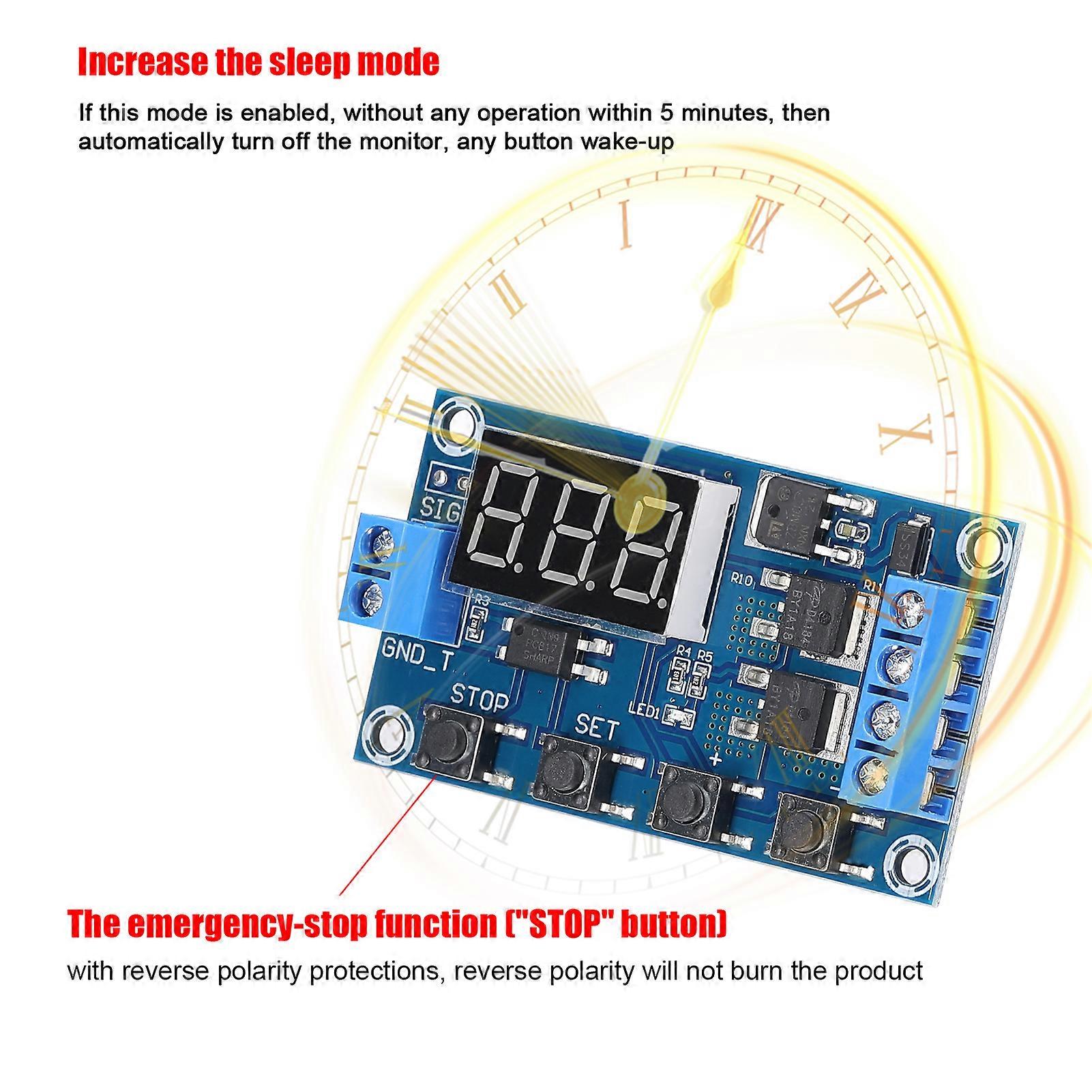 5-36V Input Dual MOS LED Digital Time Delay Relay Trigger Cycle Timer ...