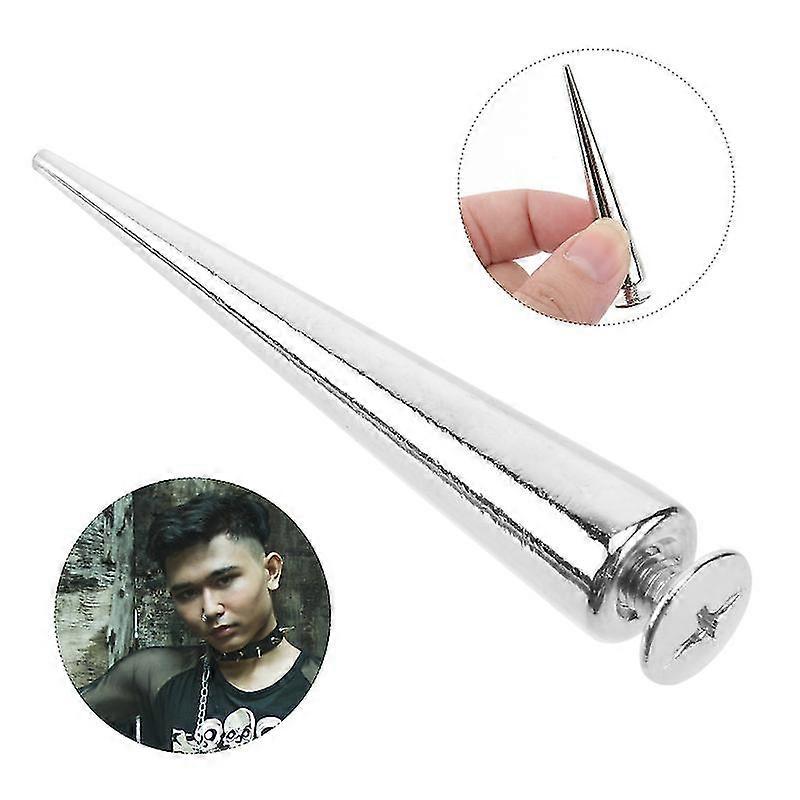 10pcs Solid Punk Bullet Large Spikes Metal Leather Rivets Diy Silver ...