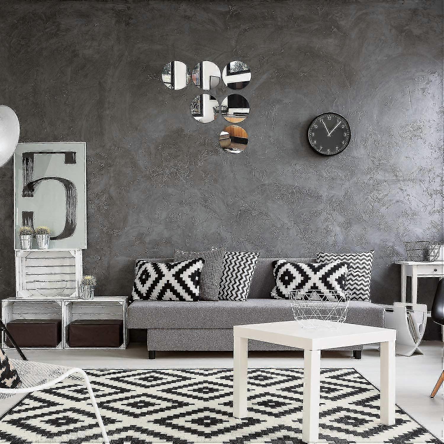 6 Pack Acrylic Round Mirrors Non Glass Round Mirror Plate Self Adhesive ...