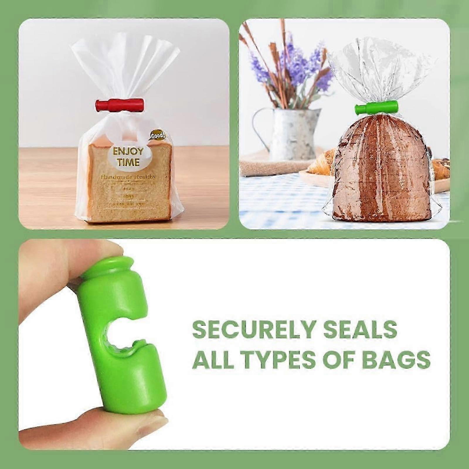 6 Pcs Bag Clips, New Squeeze & Lock Bread Bag Clips, Reusable Chip Bags ...