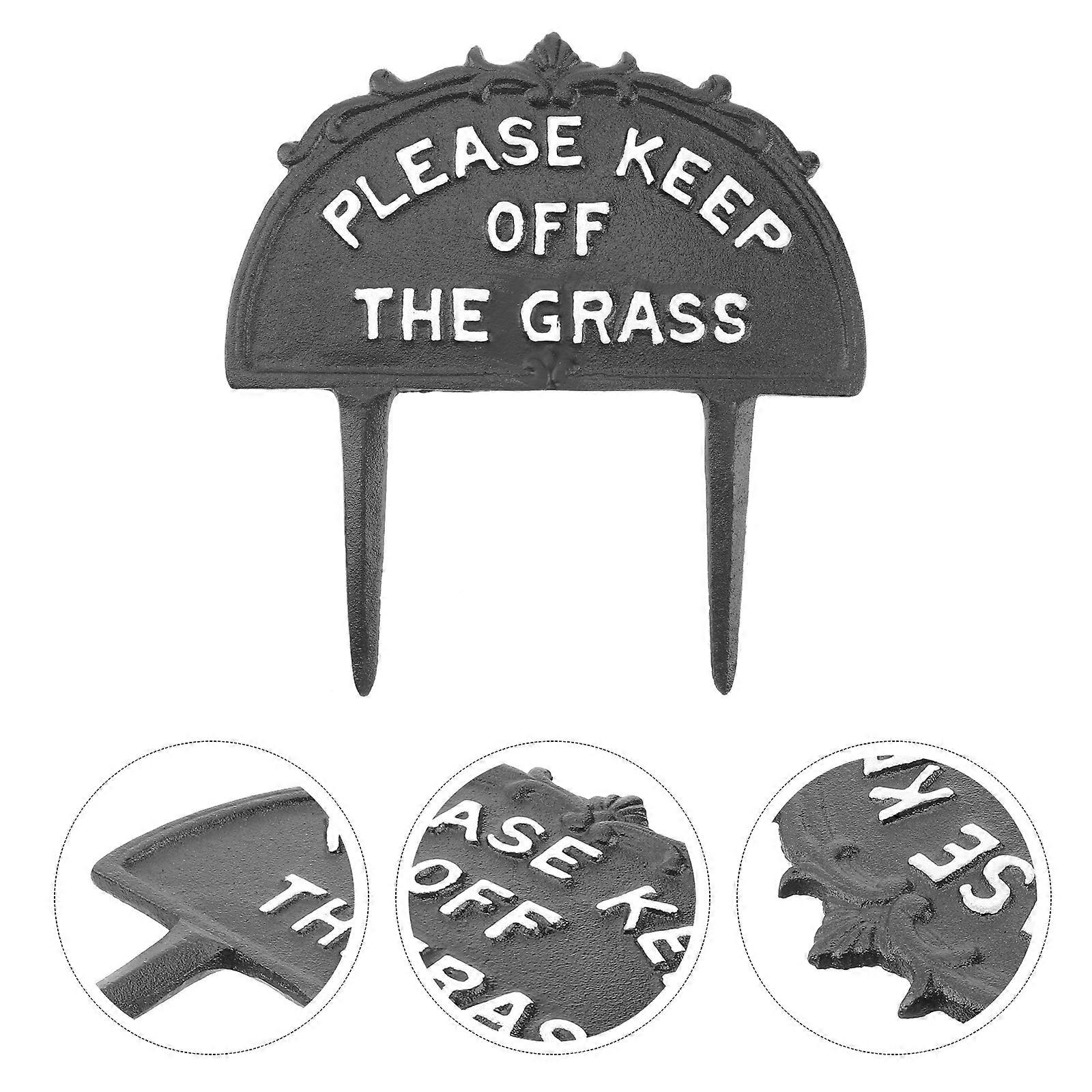 Outdoor Decor Keep Grass Lawn Sign Warning Signs Metal Sign Please Keep ...