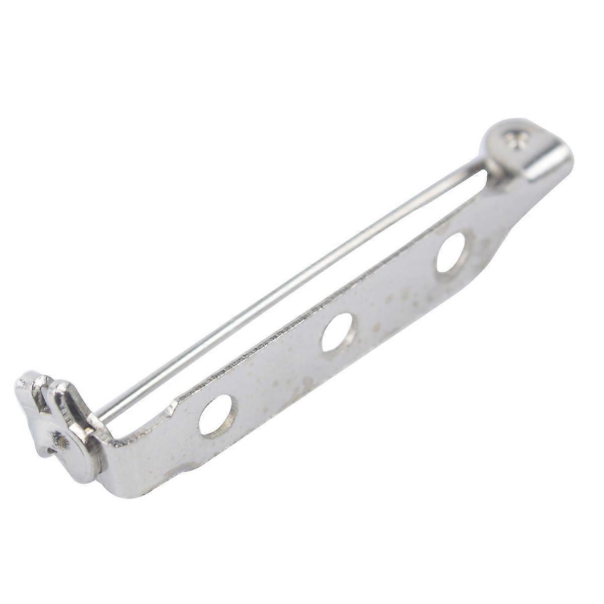 50pcs 37mm Stainless Steel Back Safety Catch Bar Brooch (Silver ...