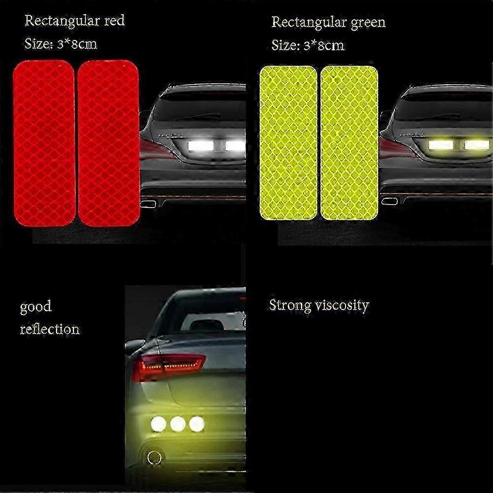10pcs Car Bumper Reflective Stickers Reflective Warning Strip Secure ...