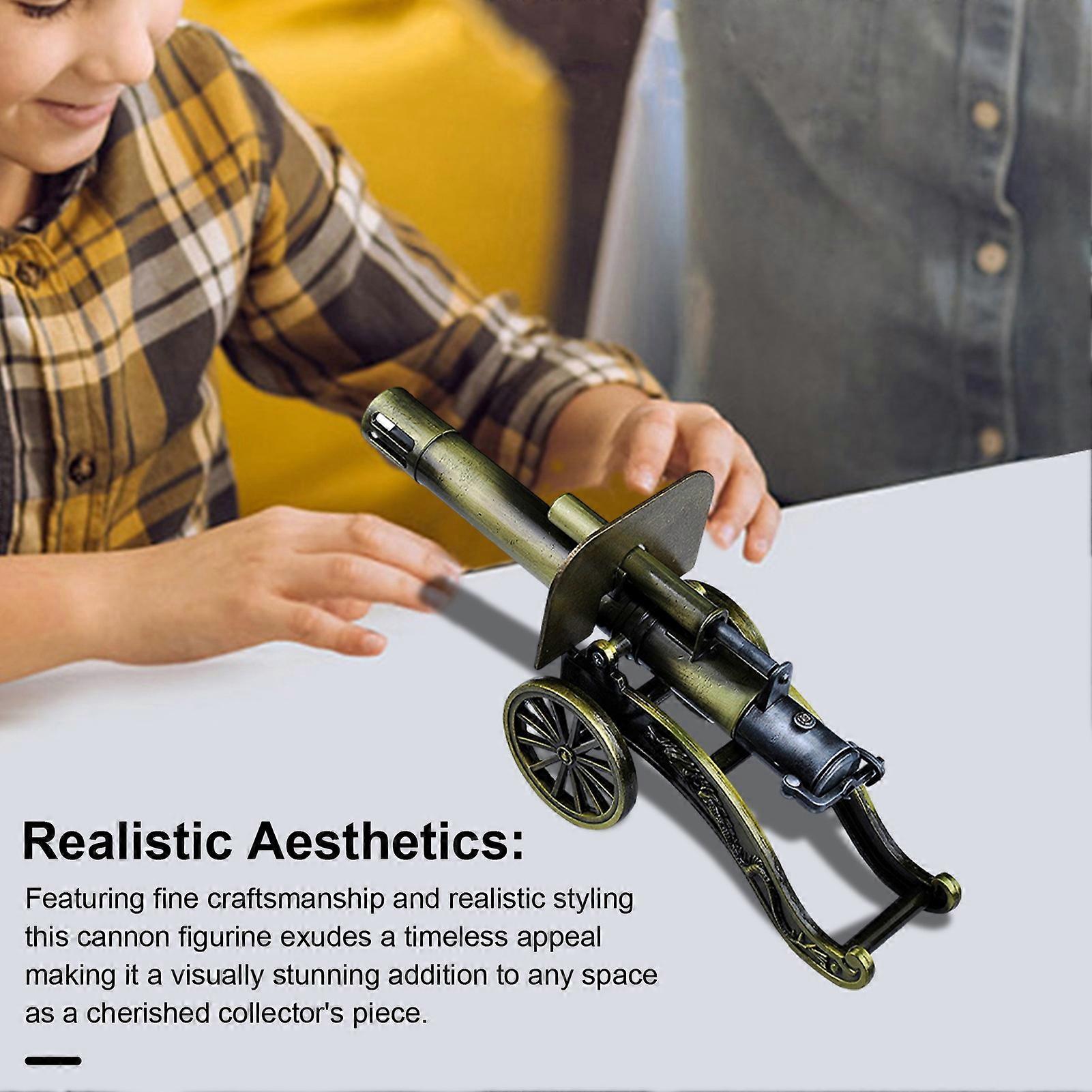 Mini Alloy Cannon Figurine Realistic Miniature Artillery Launcher Model ...