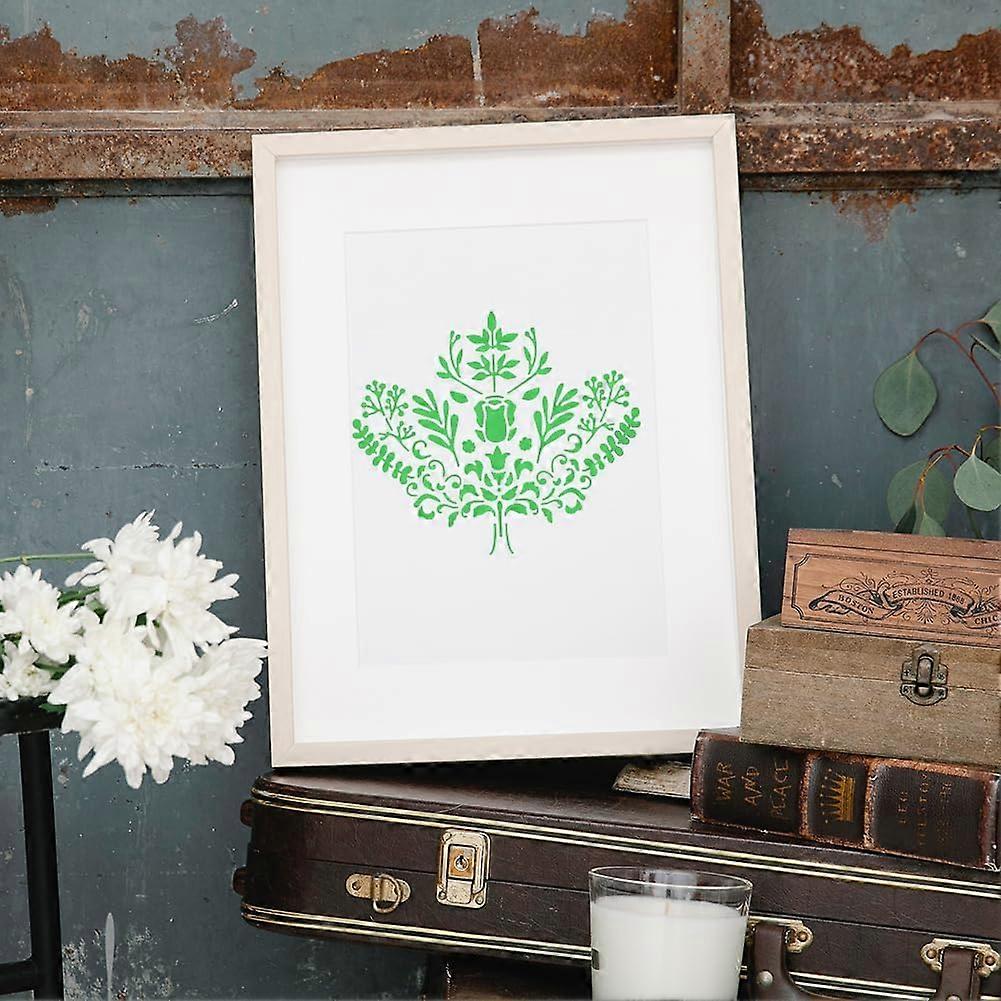 Leaf Damask Pattern Stencil 11.8x11.8inchs Reusable Plastic Leaf ...