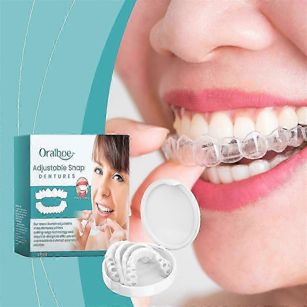 3x Snap On False Teeth Upper Lower Dental Veneers Dentures Tooth Cover ...