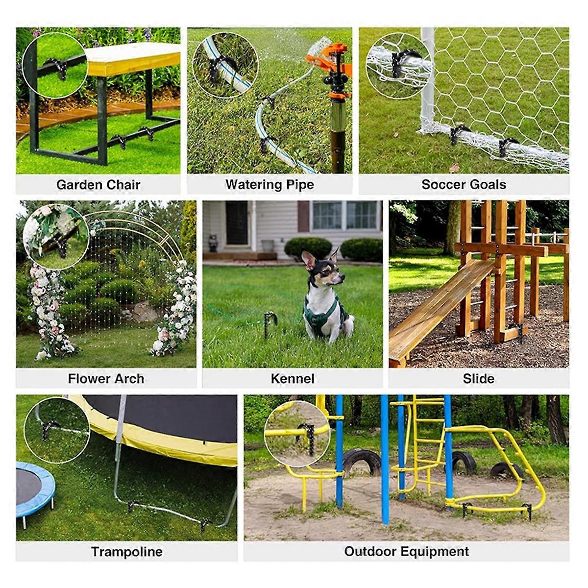 10pcs Threaded Steel Bar Stakes/Ground Stakes/Outdoor Fence Ground ...