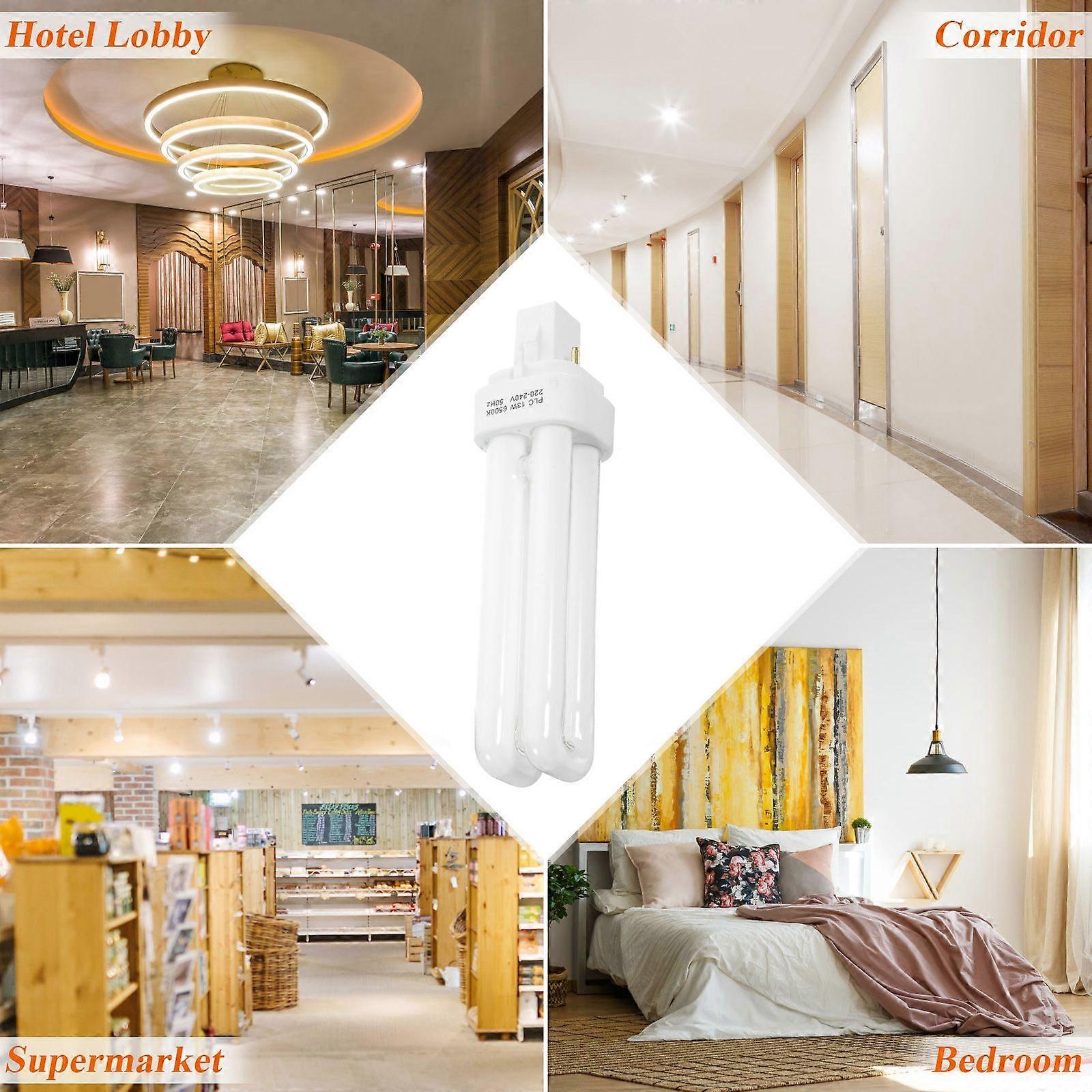 4pcs Compact Fluorescent Bulb 13W Fluorescent Lamp Bulb 2 Pin Plug In ...