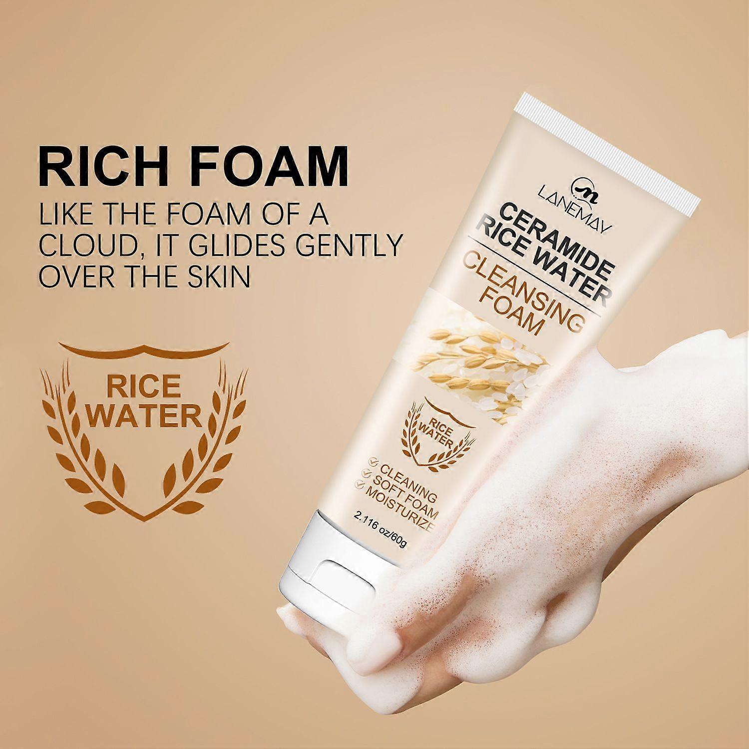 Ceramide Rice Water Cleansing Foam - Gentle Face Wash with Rice Extract ...