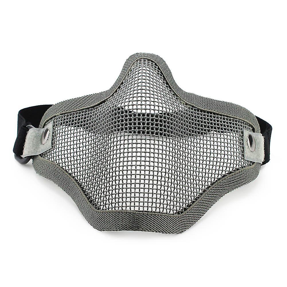 Half Face Metal Mesh Airsoft Wire Mask Tactical Hunting Protection ...