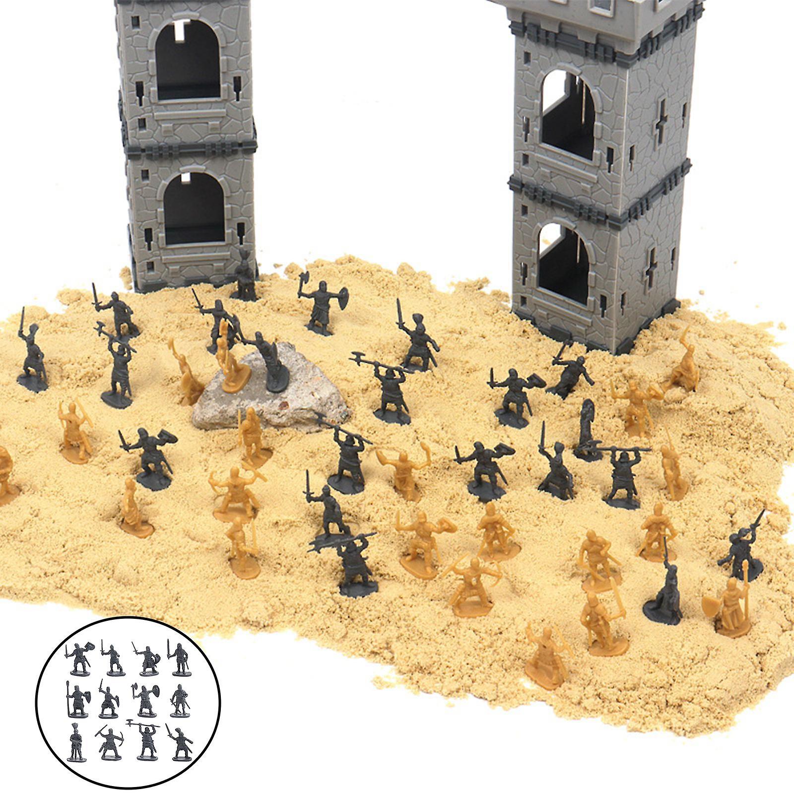 200pcs Plastic Medieval Knight Soldier Toys Action Figure Army Infantry Swordman Army Men ...