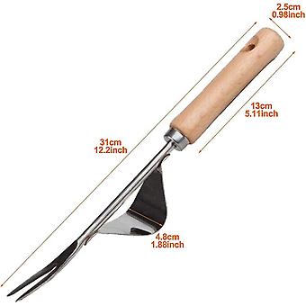 Manual Weeder Tool Stainless Steel Weeding Gouge With Wood Handle ...