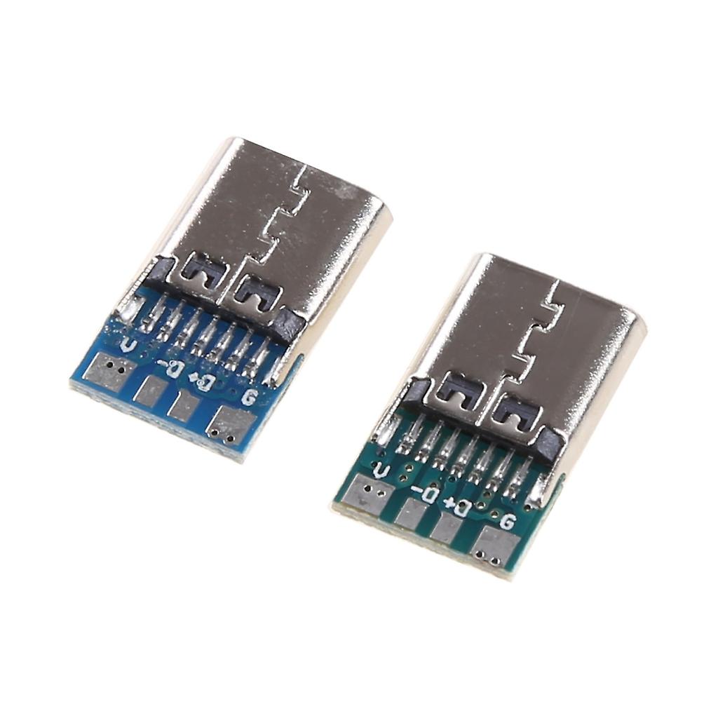 2 Pcs Usb Type-c 16 Pin Female Solder Usb Jack For Data Transmission ...