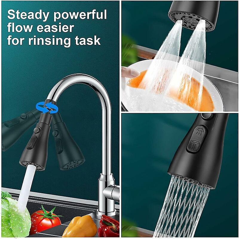 Spray Kitchen Sink Faucet 360 Degrees, 3 Modes Kitchen Faucet Nozzle ...