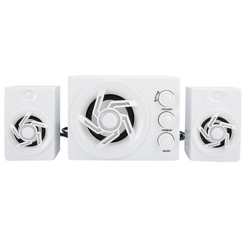 Sada Computer Speaker Subwoofer 2.1 Channel White For Notebook Desktop ...